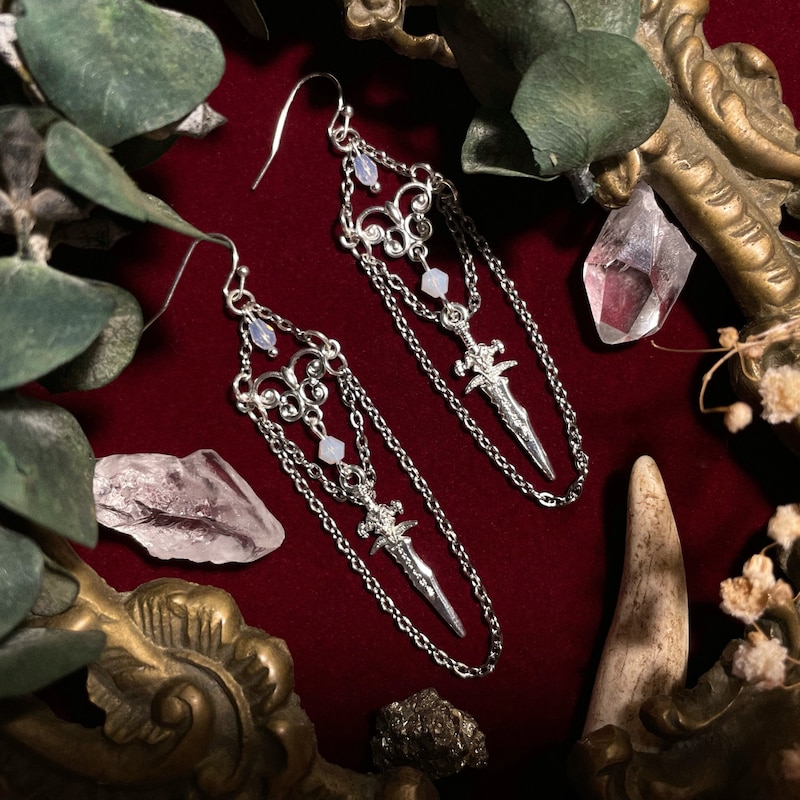 Goth Dangle Earrings - Etsy