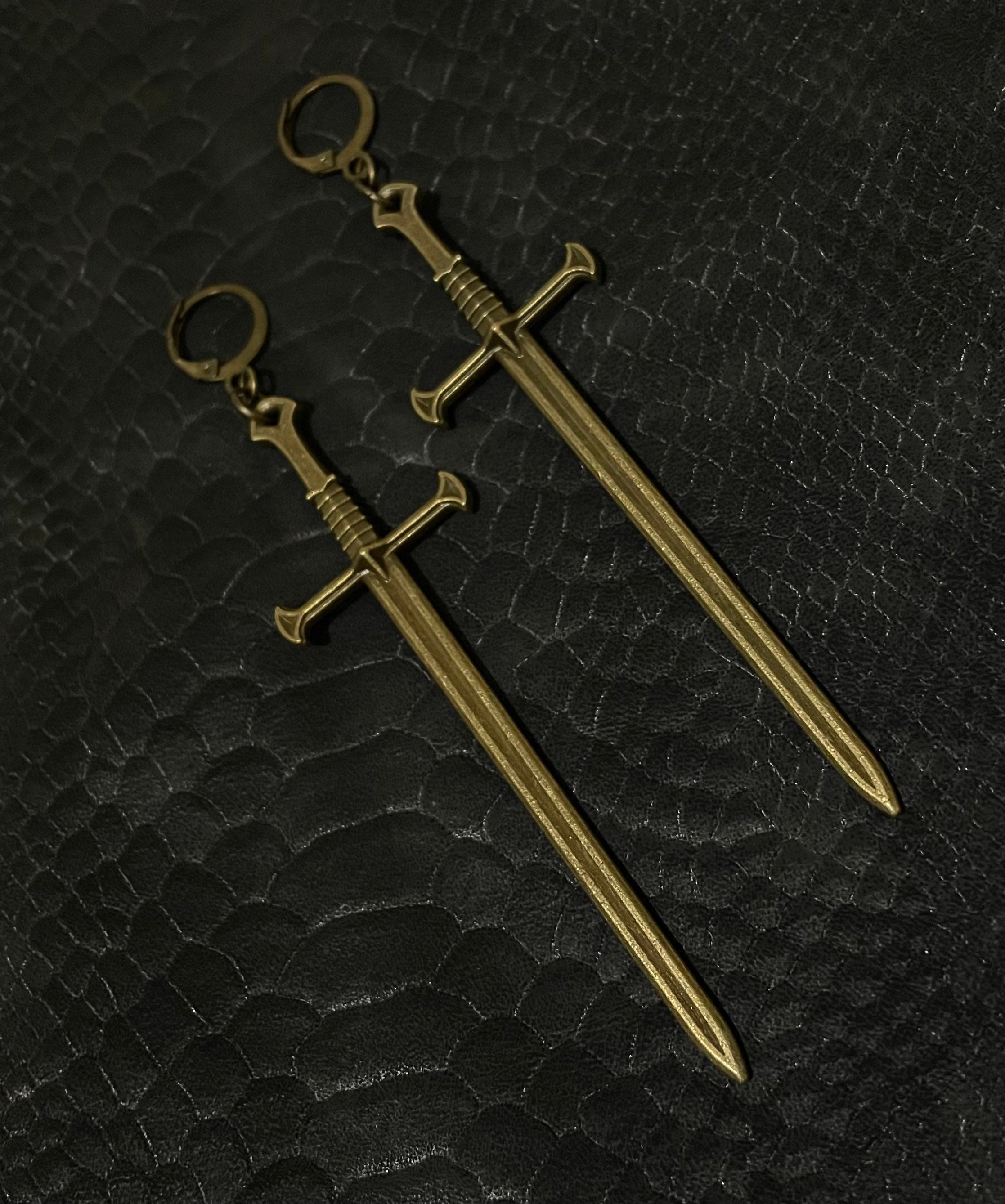 The Lilith Large Dagger Earrings Knife Statement Edgy - Etsy