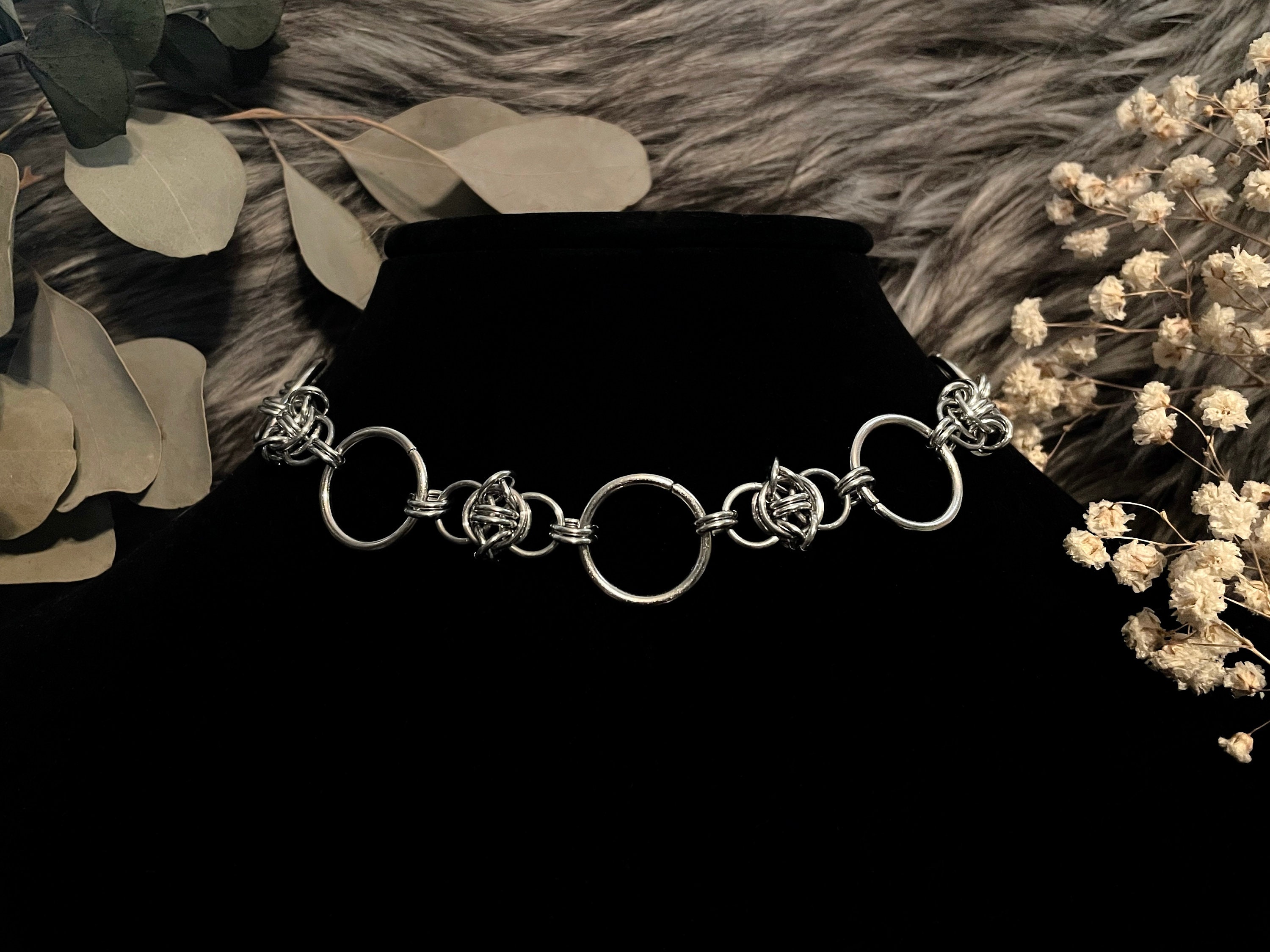 The Odin Chainmail Choker Eye Barbed Wire Silver O - Etsy