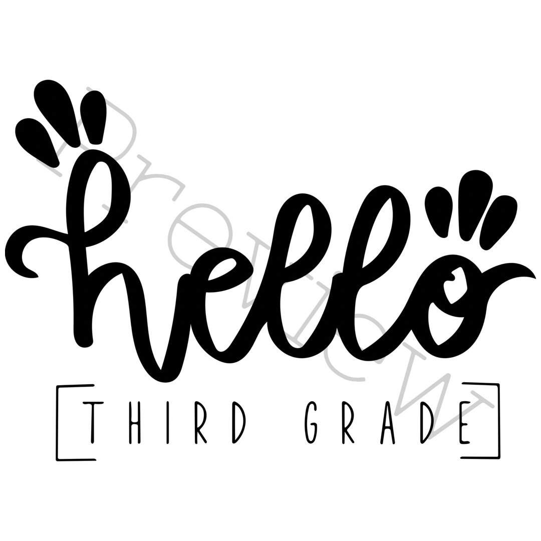 Hello 3rd Grade PNG and SVG Cut File for Silhouette and Cricut - Etsy