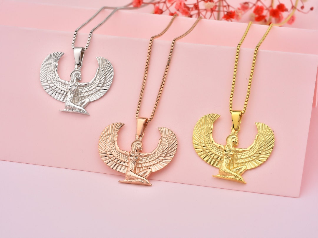 Isis Handmade Gold Plated Necklace, Sterling Silver Isis Pendant With ...