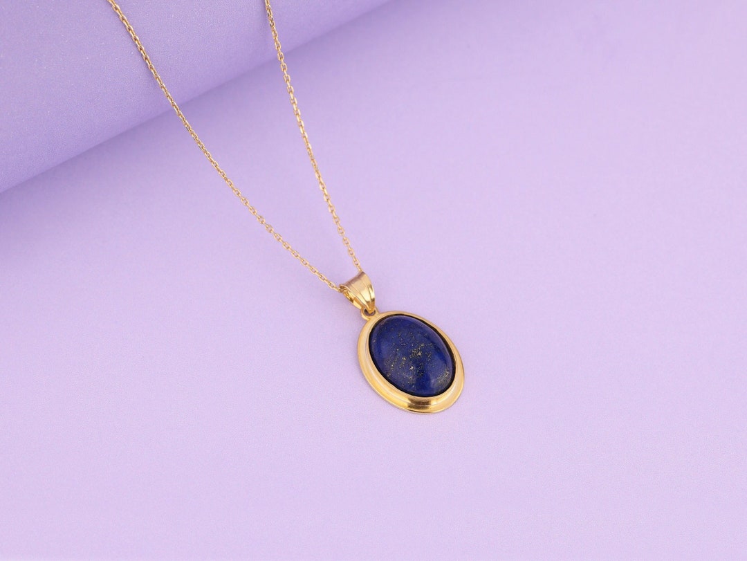 Enchanted Lapis Lazuli Delight - Blue Gemstone Pendant for Her ...