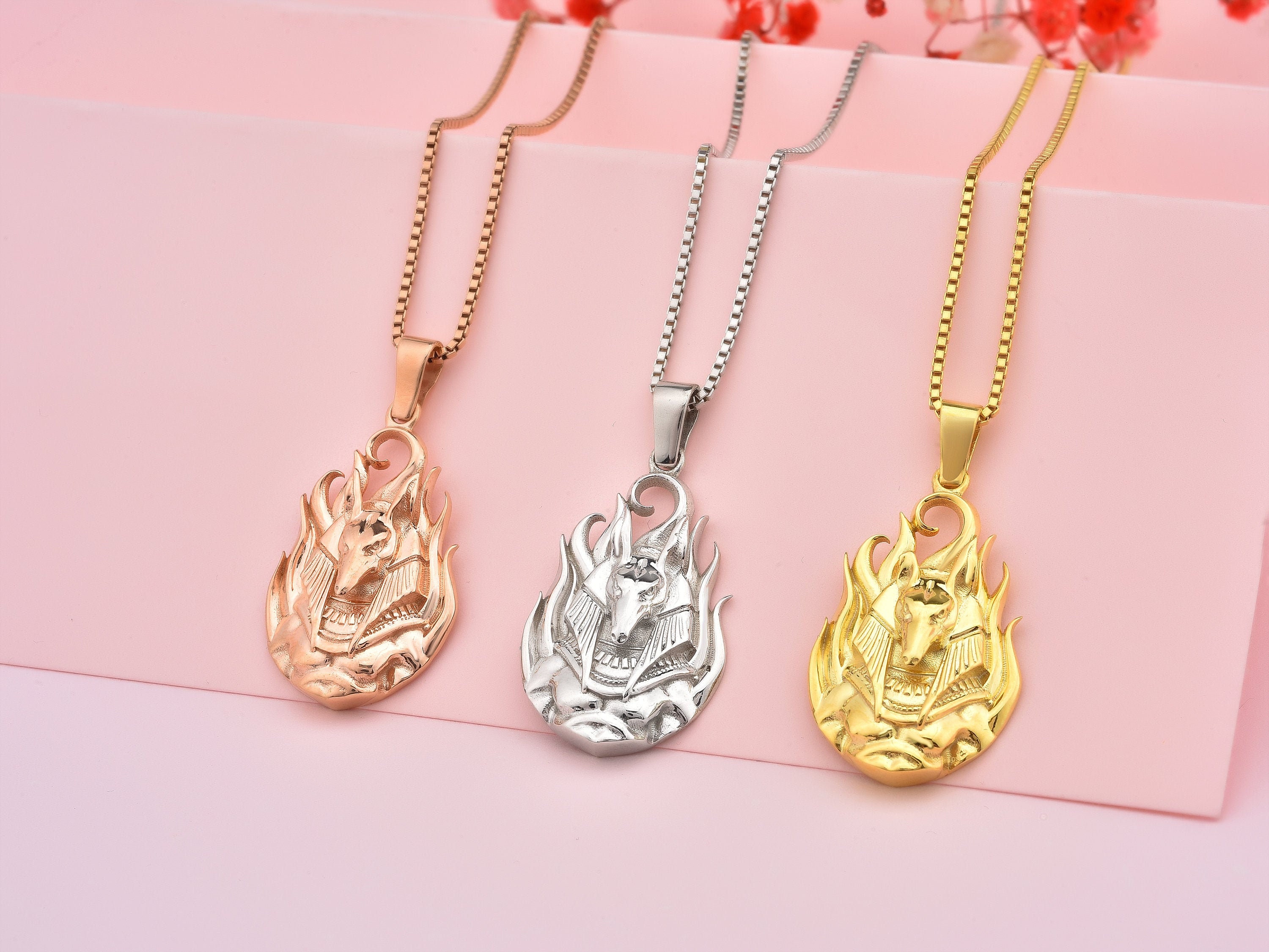 Egyptian God Seth Handmade Gold Plated Necklace, Sterling Silver Gold ...