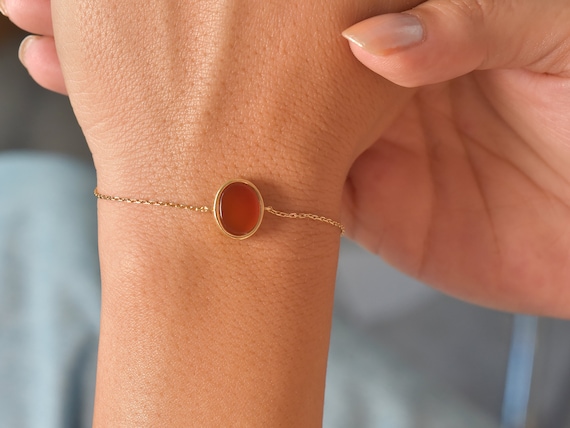 Oval Carnelian Bracelet Women Carnelian Bracelet Gifts - Etsy