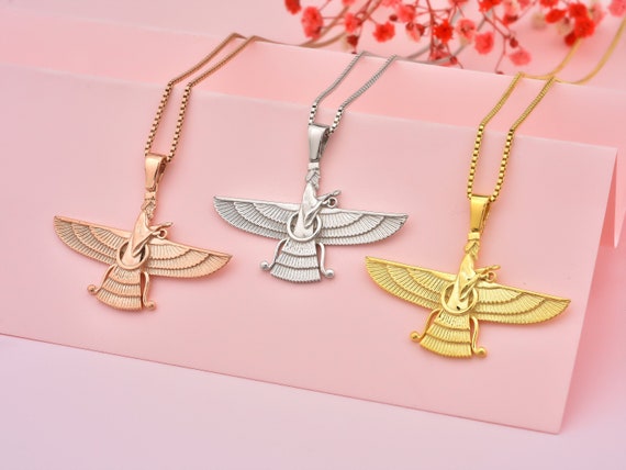 Faravahar Ahura Mazda Handmade Gold Plated Necklace Ahura | Etsy