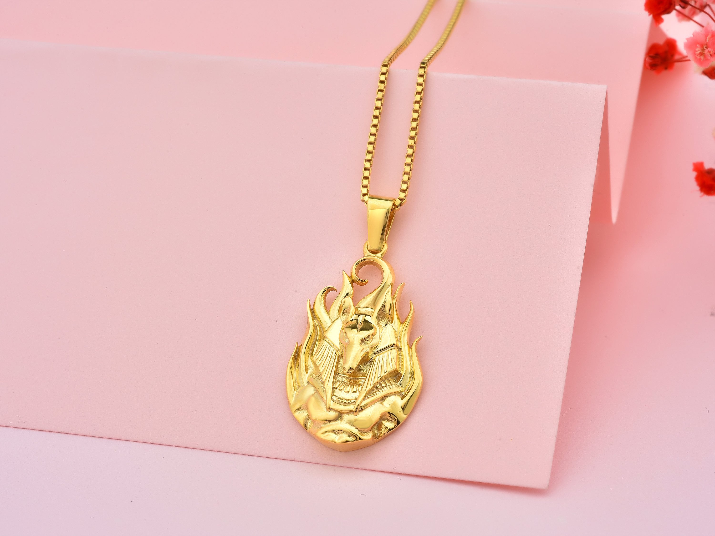 Egyptian God Seth Handmade Gold Plated Necklace, Sterling Silver Gold ...
