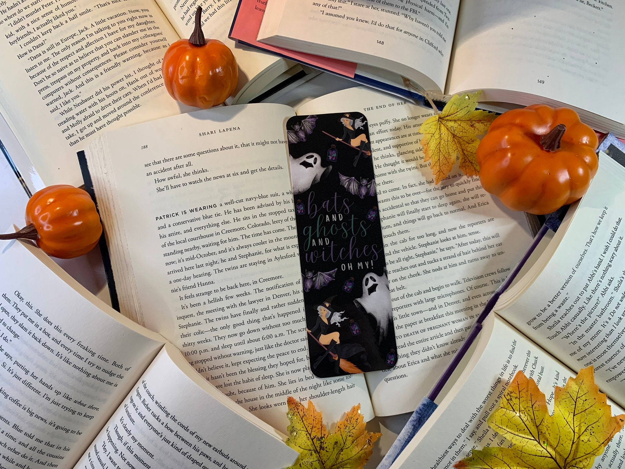 Bats and Ghosts and Witches Oh My Bookmark Halloween - Etsy