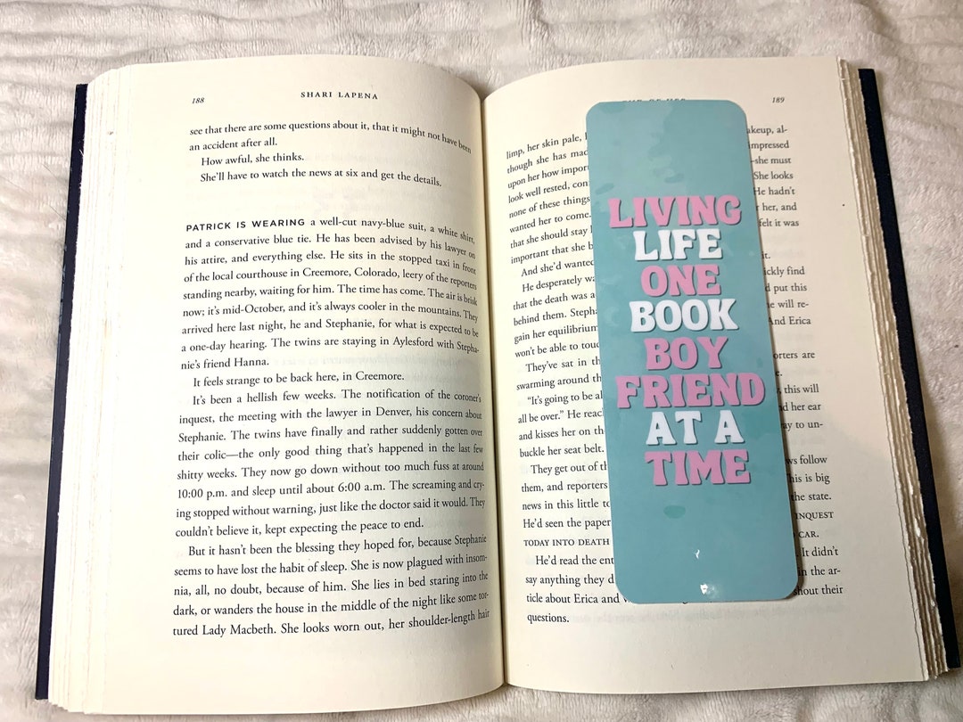 Living Life One Book Boyfriend at A Time Bookmark Handmade Bookmark ...