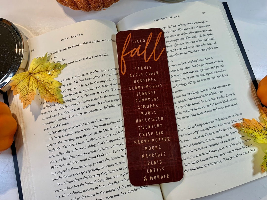 Hello Fall Bookmark Fall Activities Bookmark Cozy Fall - Etsy