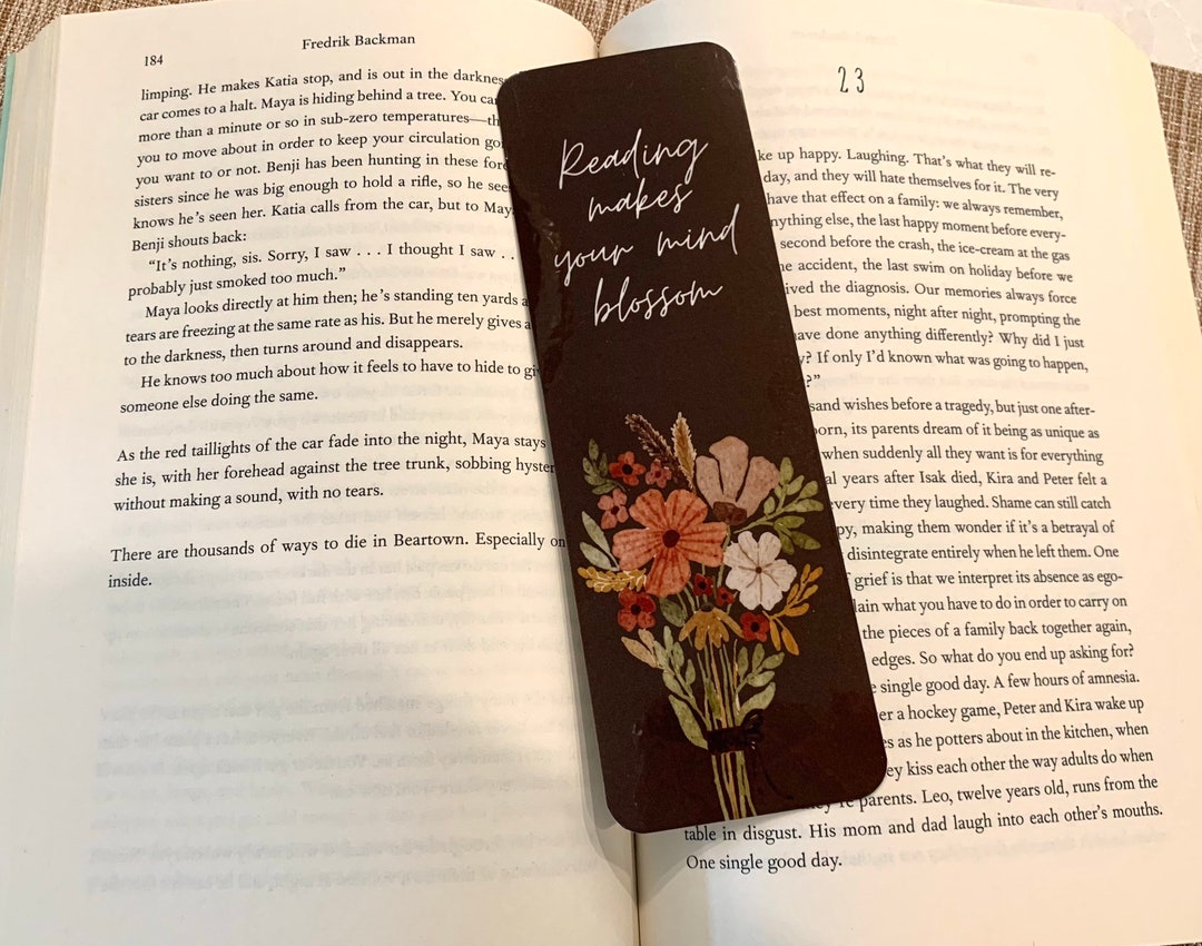 Reading Makes Your Mind Blossom Bookmark | Handmade Bookmarks ...