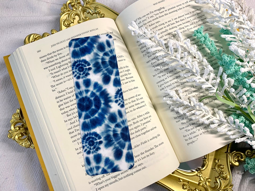 Blue Spiral Tie Dye Bookmark | Handmade Bookmarks | Laminated | Gifts ...