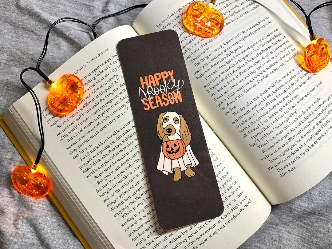 Happy Spooky Season Bookmark | Dog Ghost, Halloween Reader Gift - Etsy