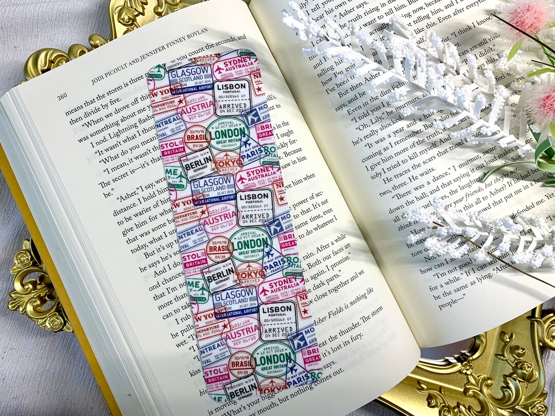 Passport Stamp Travel Bookmark | Handmade Bookmarks | Laminated | Gifts ...