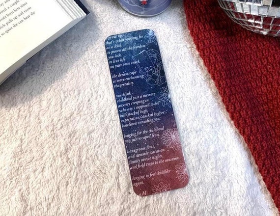 Personal Poem Bookmark Growing up Laminated Handmade | Etsy