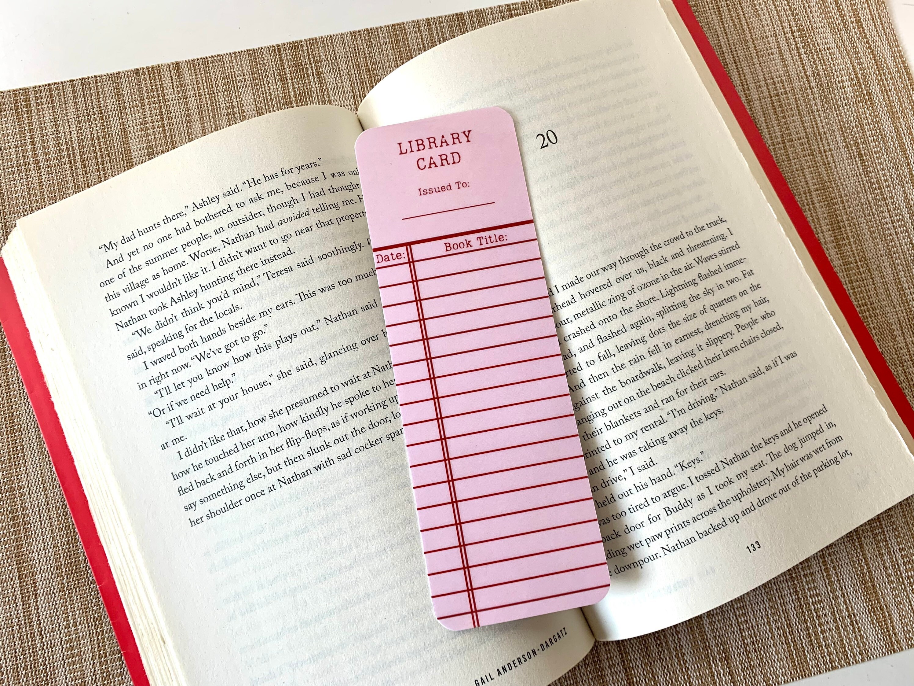 Vintage Library Card Bookmark | Laminated Reader Gift - Etsy