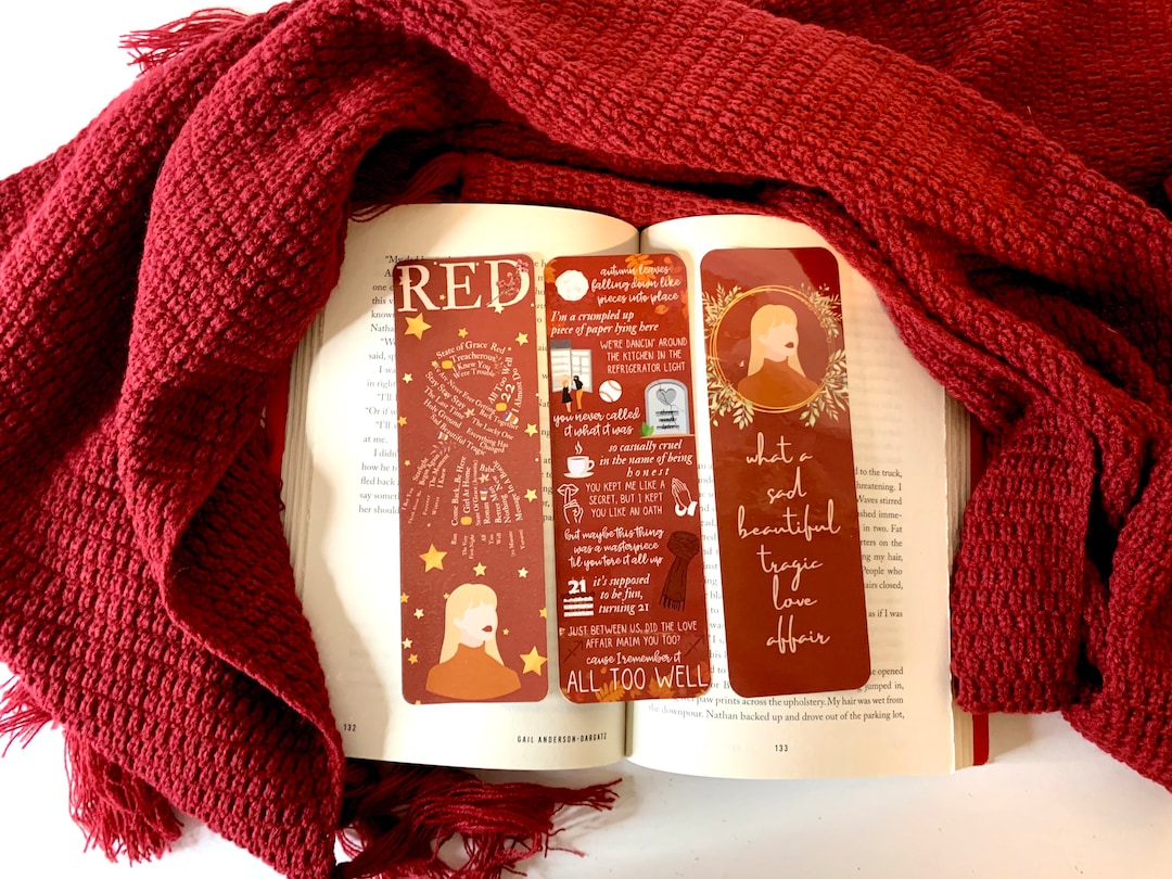 Burning Red Bookmark Collection Handmade Bookmarks Laminated Gifts for ...