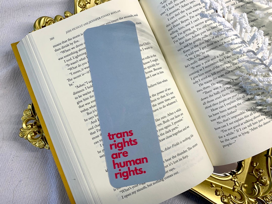Trans Rights Are Human Rights Bookmark | Handmade Bookmarks | Laminated ...