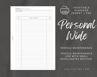 024 Medical Information Overview Printable Planner Insert PERSONAL WIDE ...