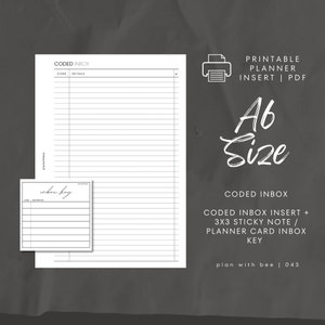043 | Coded Inbox System | Coded Inbox Insert + Printable Sticky Note ...