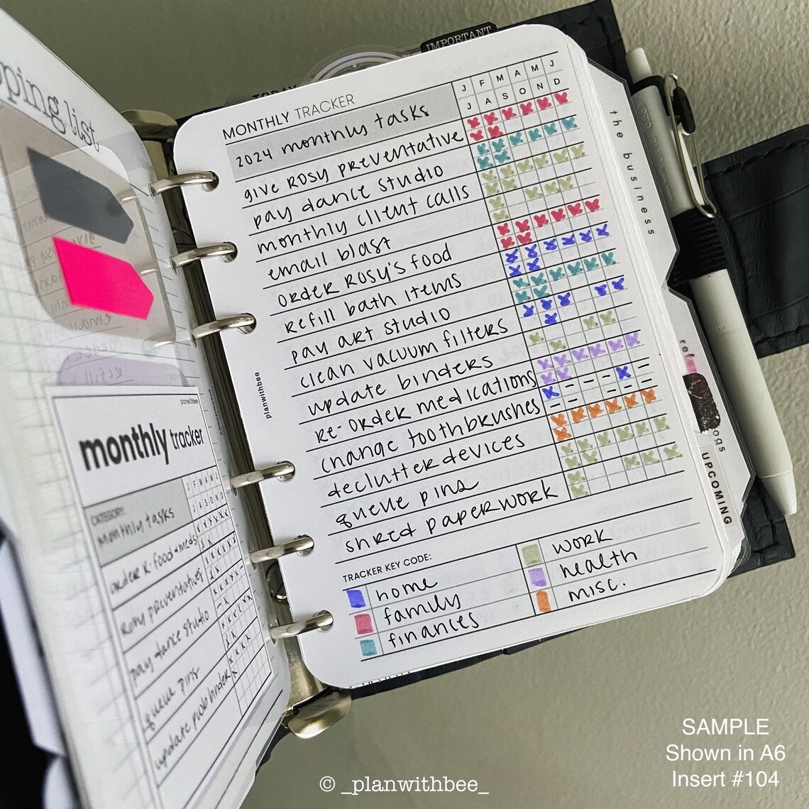 104 | Monthly Tracker V2 | Wide Lines | Key Code | Vertical Tracker ...
