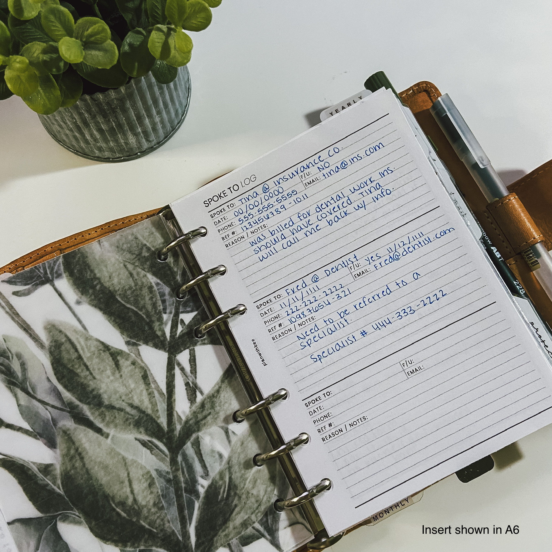 015 Spoke to Log Printable Planner Insert HALF LETTER - Etsy