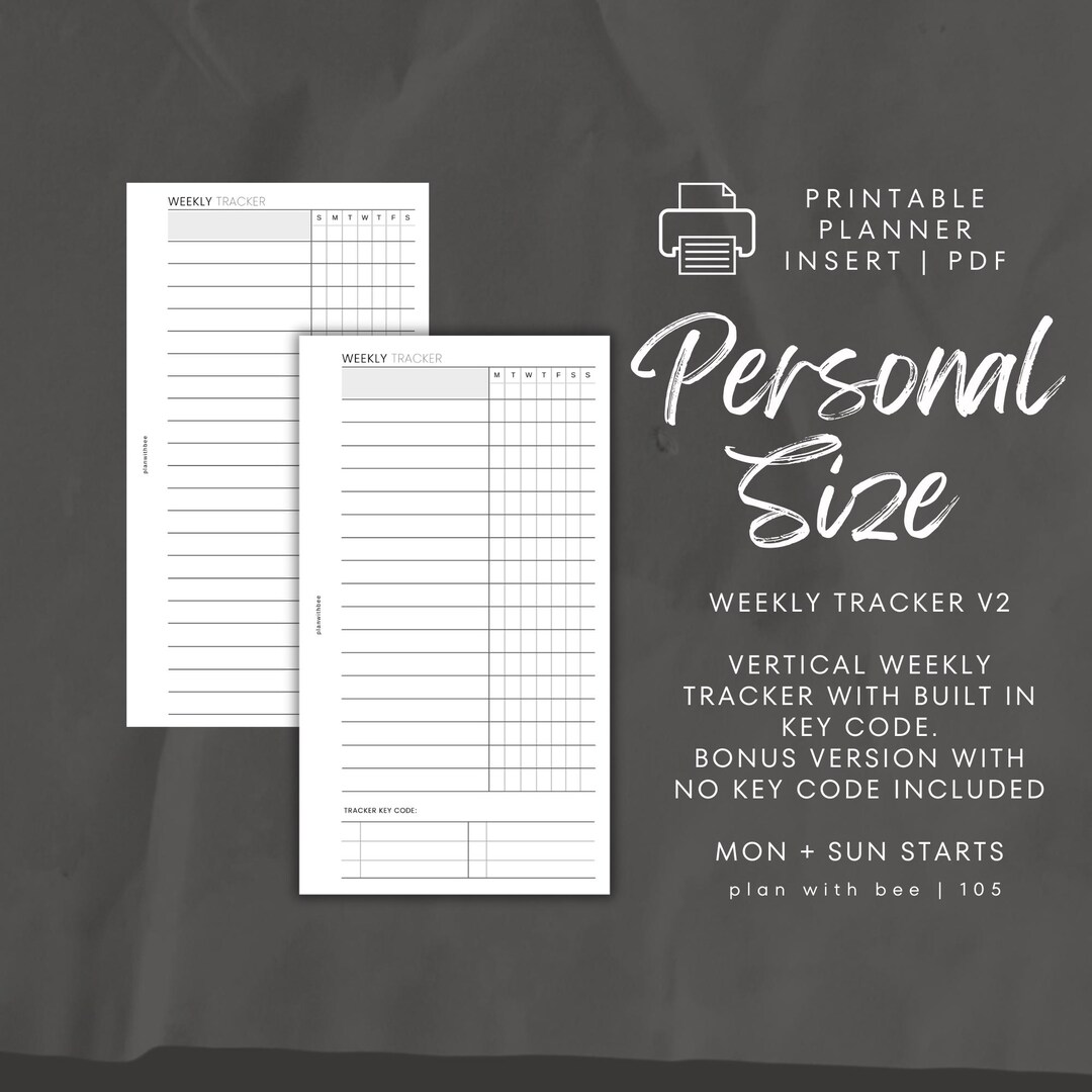 105 | Weekly Tracker V2 | Wide Lines | Key Code | Vertical Tracker ...