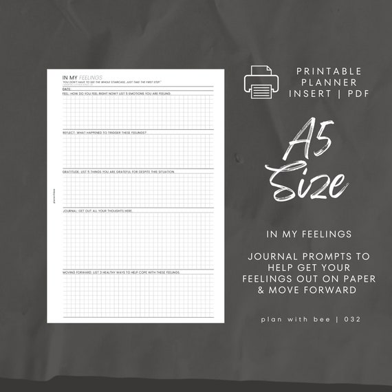 032 in My Feelings Journal Prompts Printable Planner | Etsy