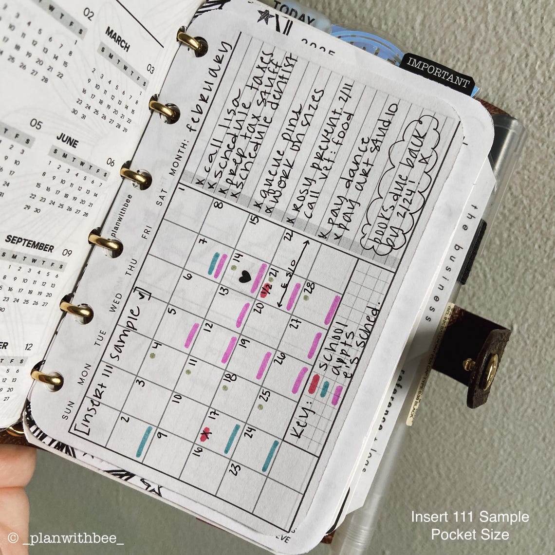 111 | MO1P | Horizontal V2 | Undated | Printable Planner Insert ...