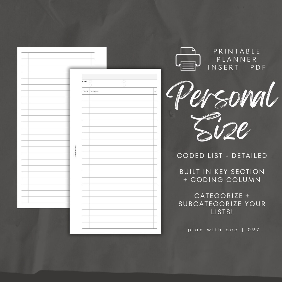 097 | Coded List Detailed | Key Section + Coding Column | Categorized ...