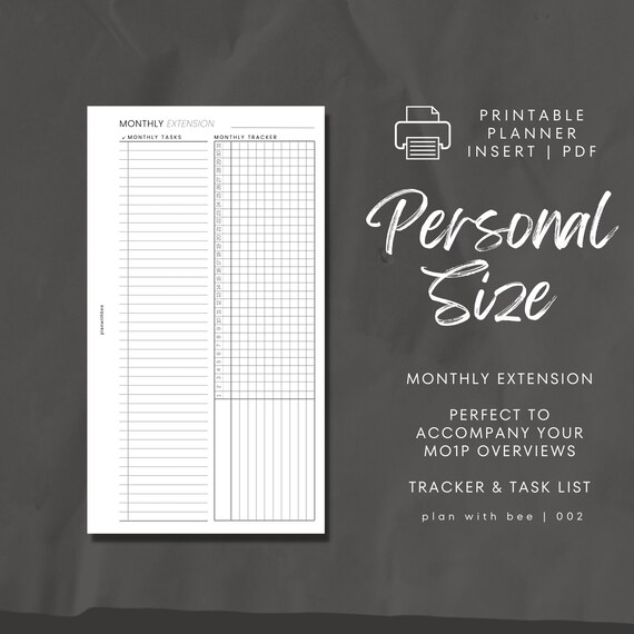 002 Monthly Extension Monthly Tracker & Tasks Printable - Etsy