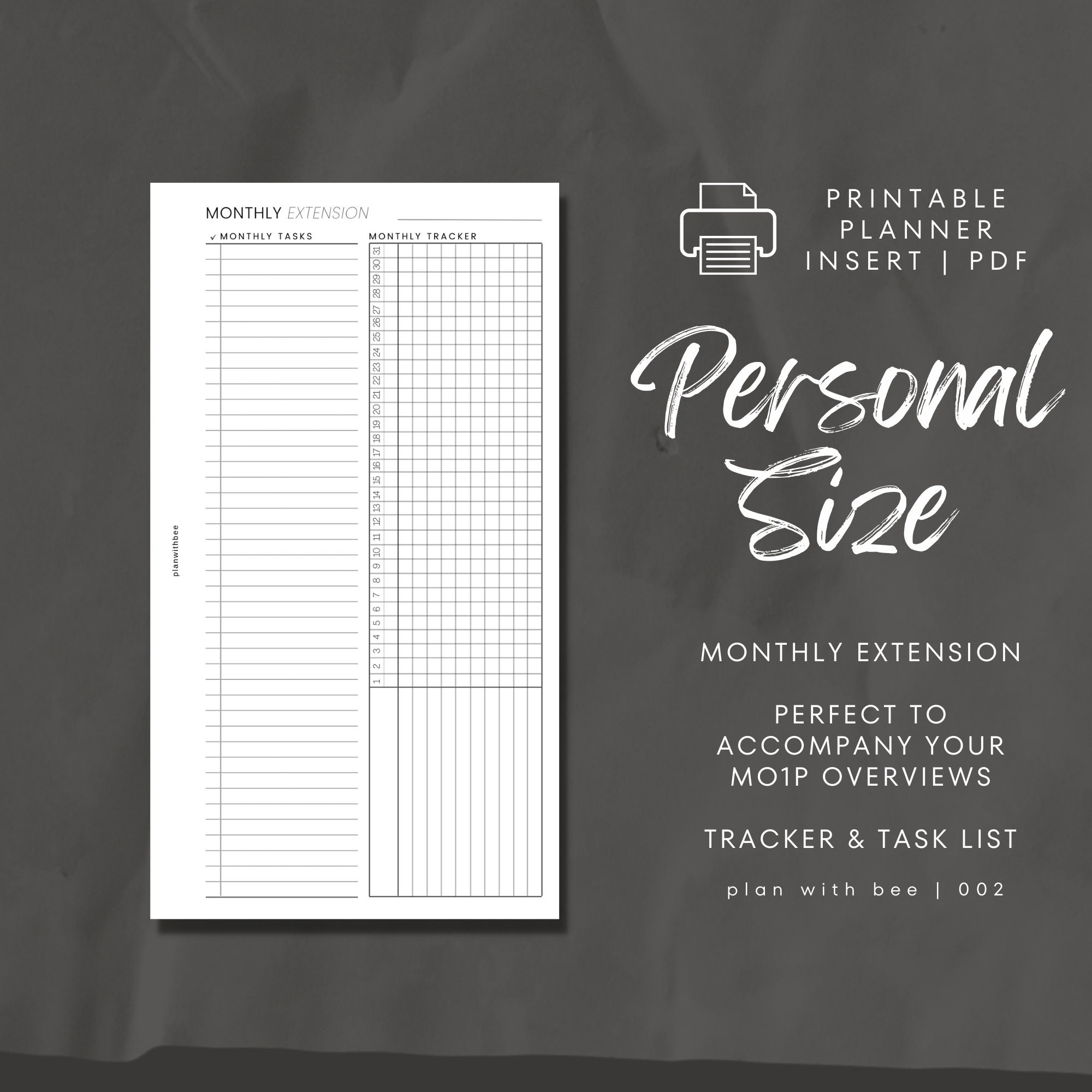 002 Monthly Extension Monthly Tracker & Tasks Printable - Etsy