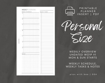 Minimalist Weekly Plan PERSONAL - Etsy