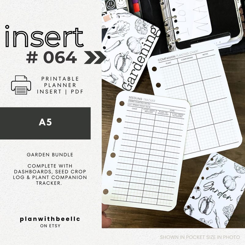 A5 Gardening Inserts - Etsy