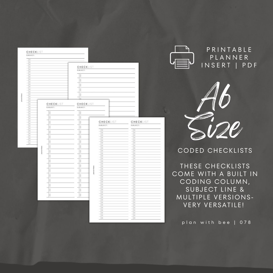 078 | Coded Checklists | Multiple Versions | Built in Coding Column ...