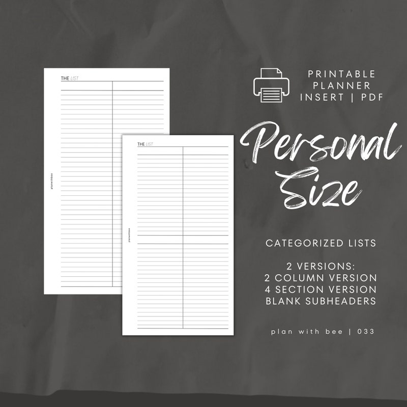 Personal Planner - Etsy
