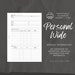 024 Medical Information Overview Printable Planner Insert PERSONAL WIDE ...