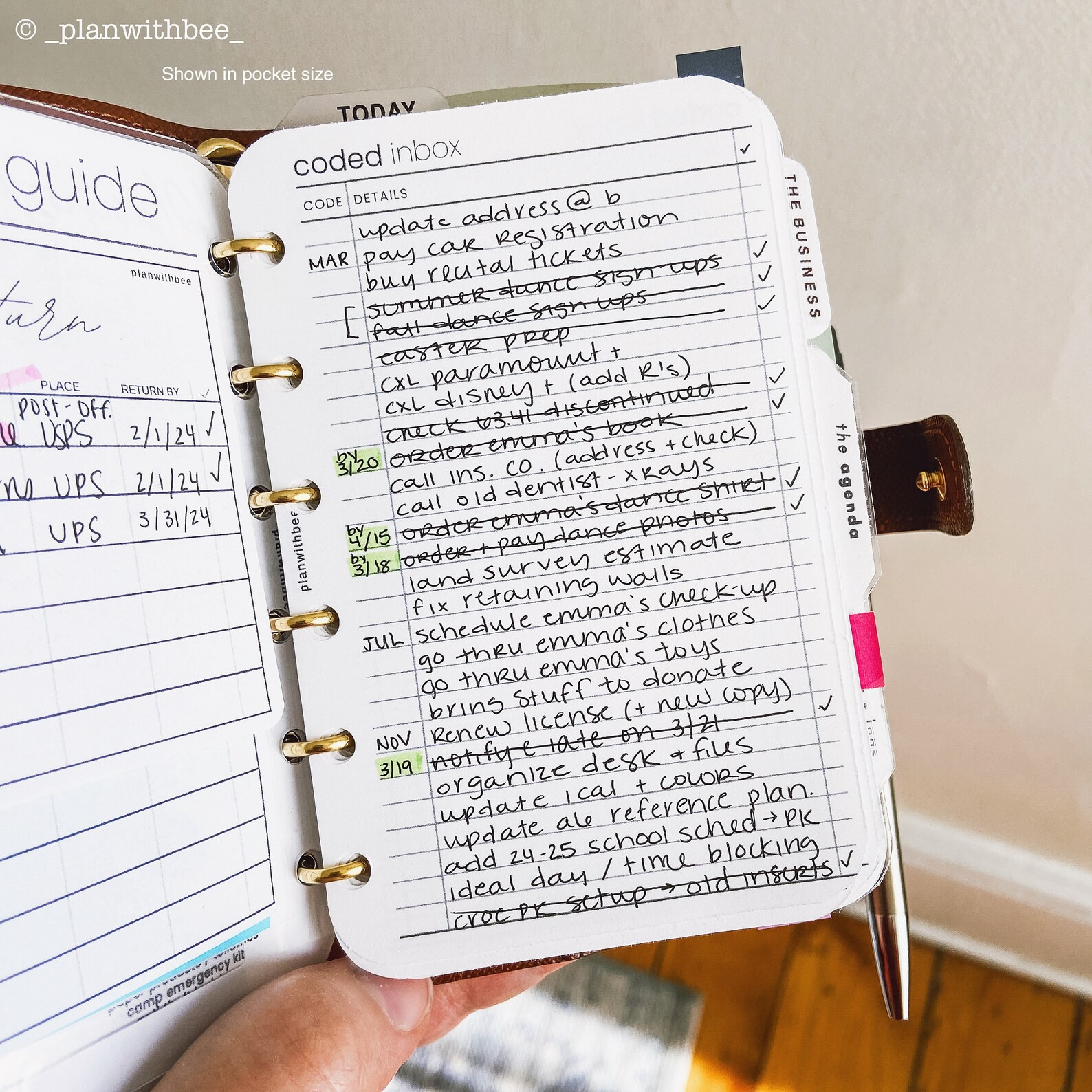 043 | Coded Inbox System | Coded Inbox Insert + Printable Sticky Note ...