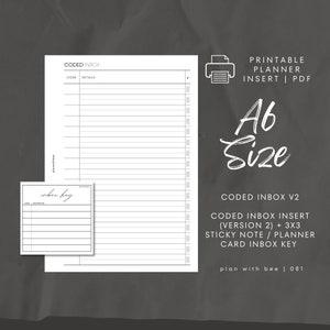 081 | Coded Inbox Version 2 | Coded Inbox Insert + Sticky Note Key ...