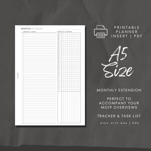 002 | Monthly Extension | Monthly Tracker & Tasks | Printable Planner ...