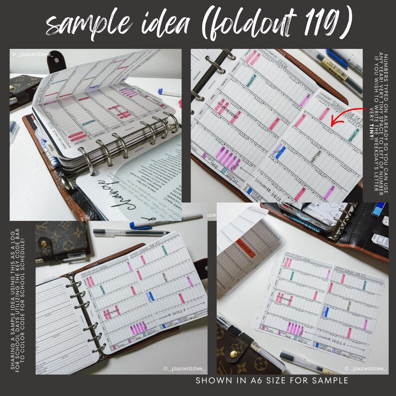119 | FOLDOUT | Yearly Log W/ Key Code Bar | Printable | A6 | Plan With ...