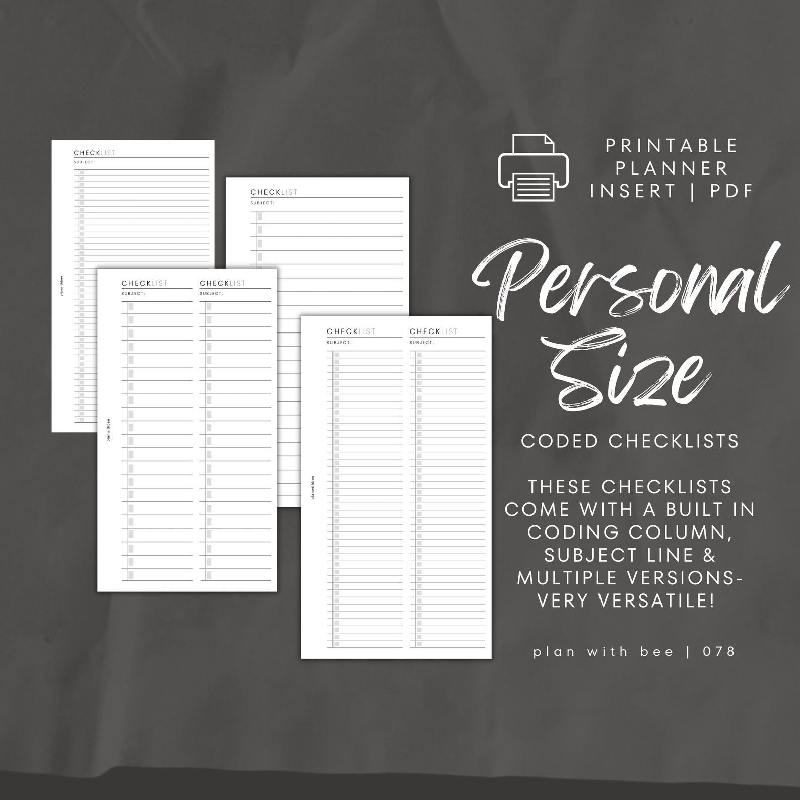 078 Coded Checklists Multiple Versions Built in Coding - Etsy