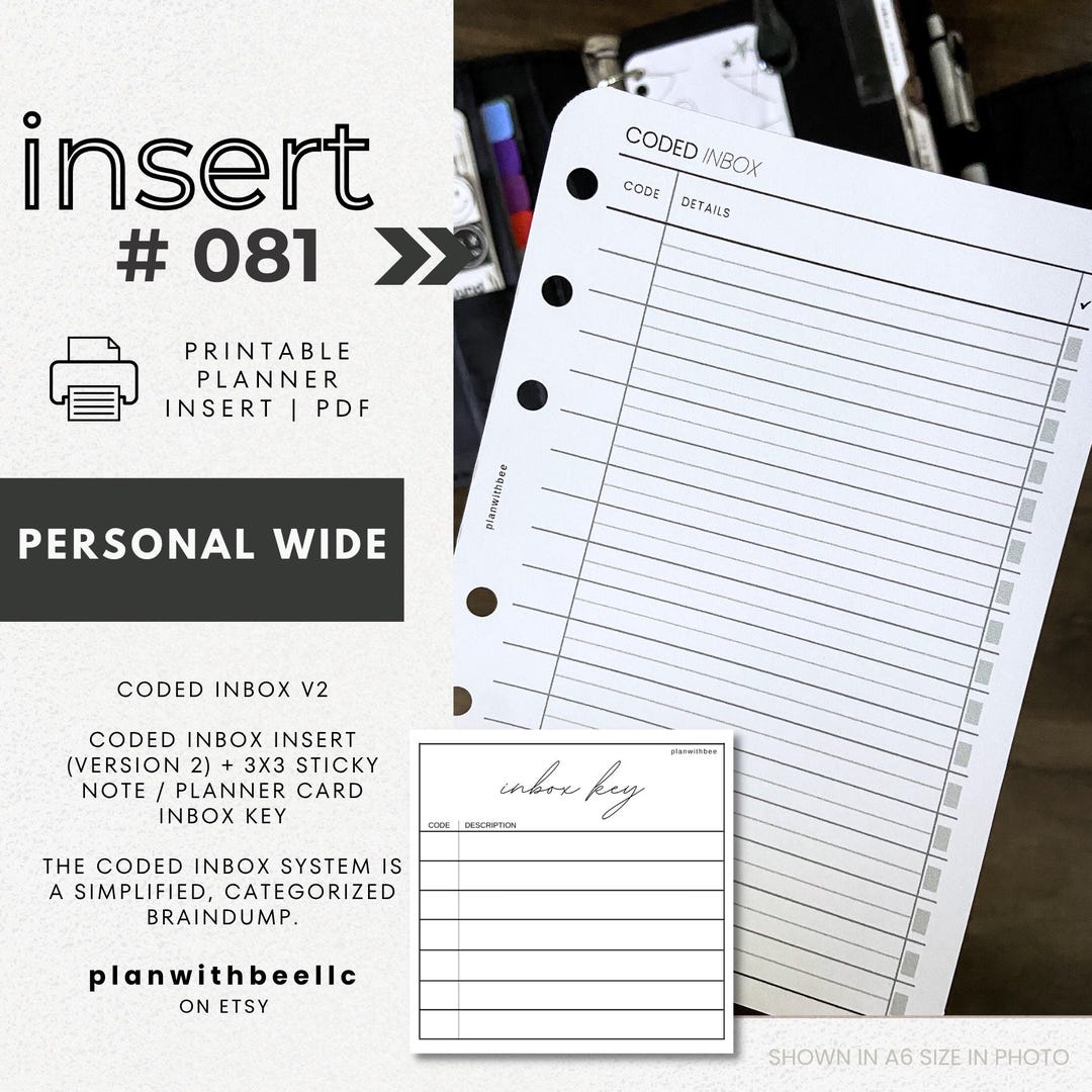 081 | Coded Inbox Version 2 | Coded Inbox Insert + Sticky Note Key ...