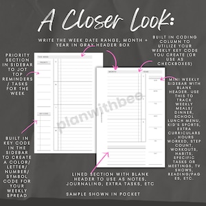 098 | WO2P W/ Key Code | Sidebar | Undated Weekly | Sun & Mon Starts ...