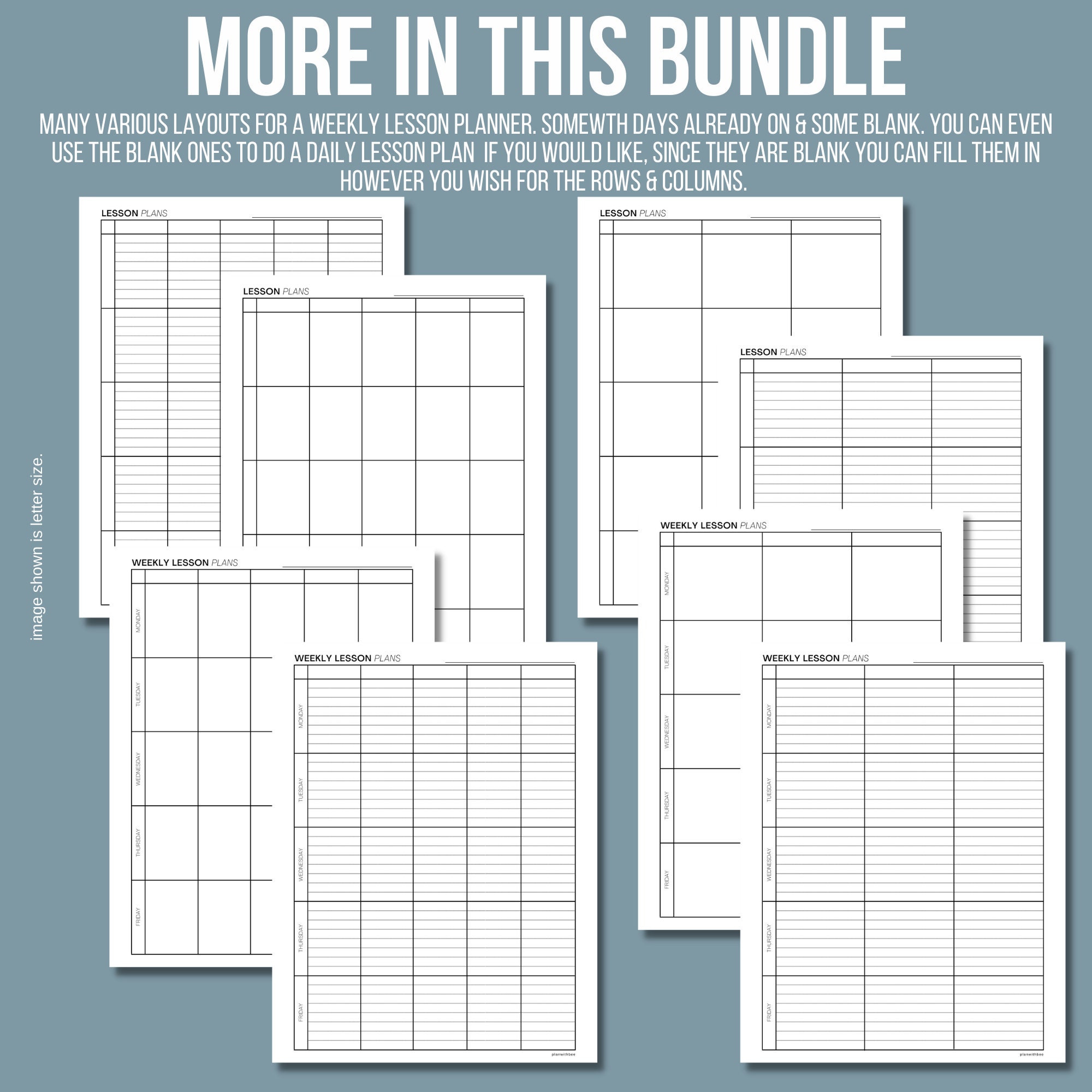 071 | Homeschool Teacher Bundle | Lesson Planner | Printable Planner ...