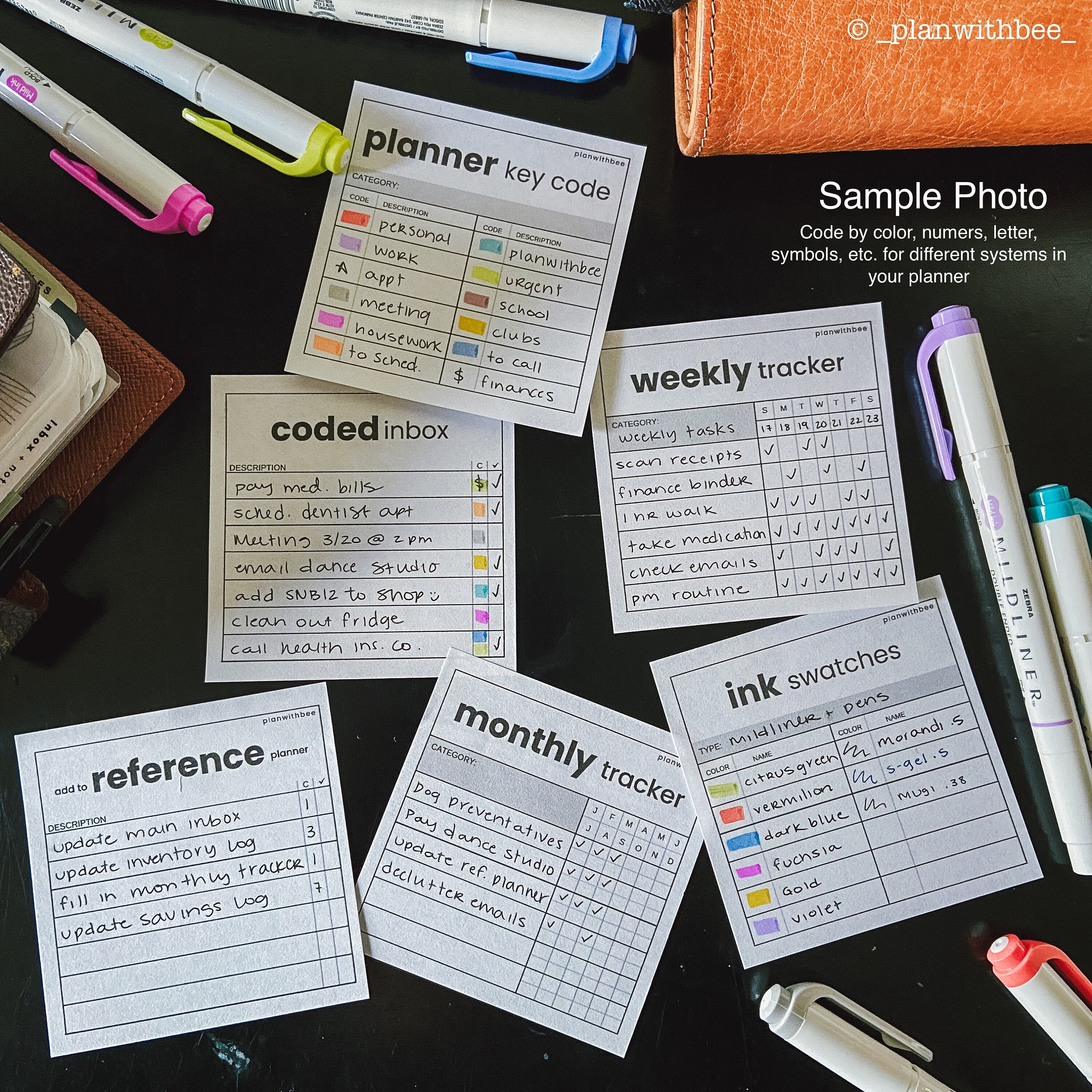 SNB12 | Printable Sticky Notes | Bundle 12 | BOLD | Coded Inbox ...