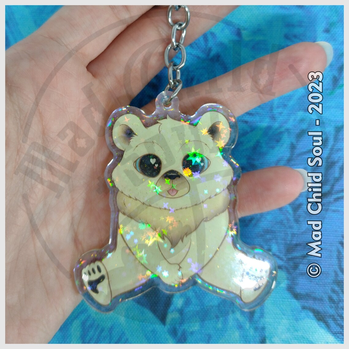 Double Side Acrylic Bear Fluffy Cub - Animal ABC (keychain) - Etsy