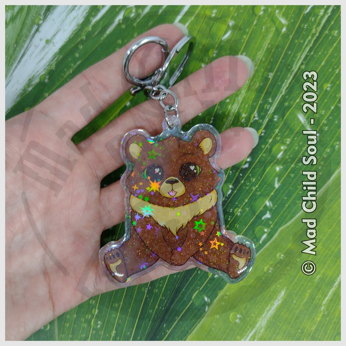 Double Side Acrylic Bear Fluffy Cub - Animal ABC (keychain) - Etsy