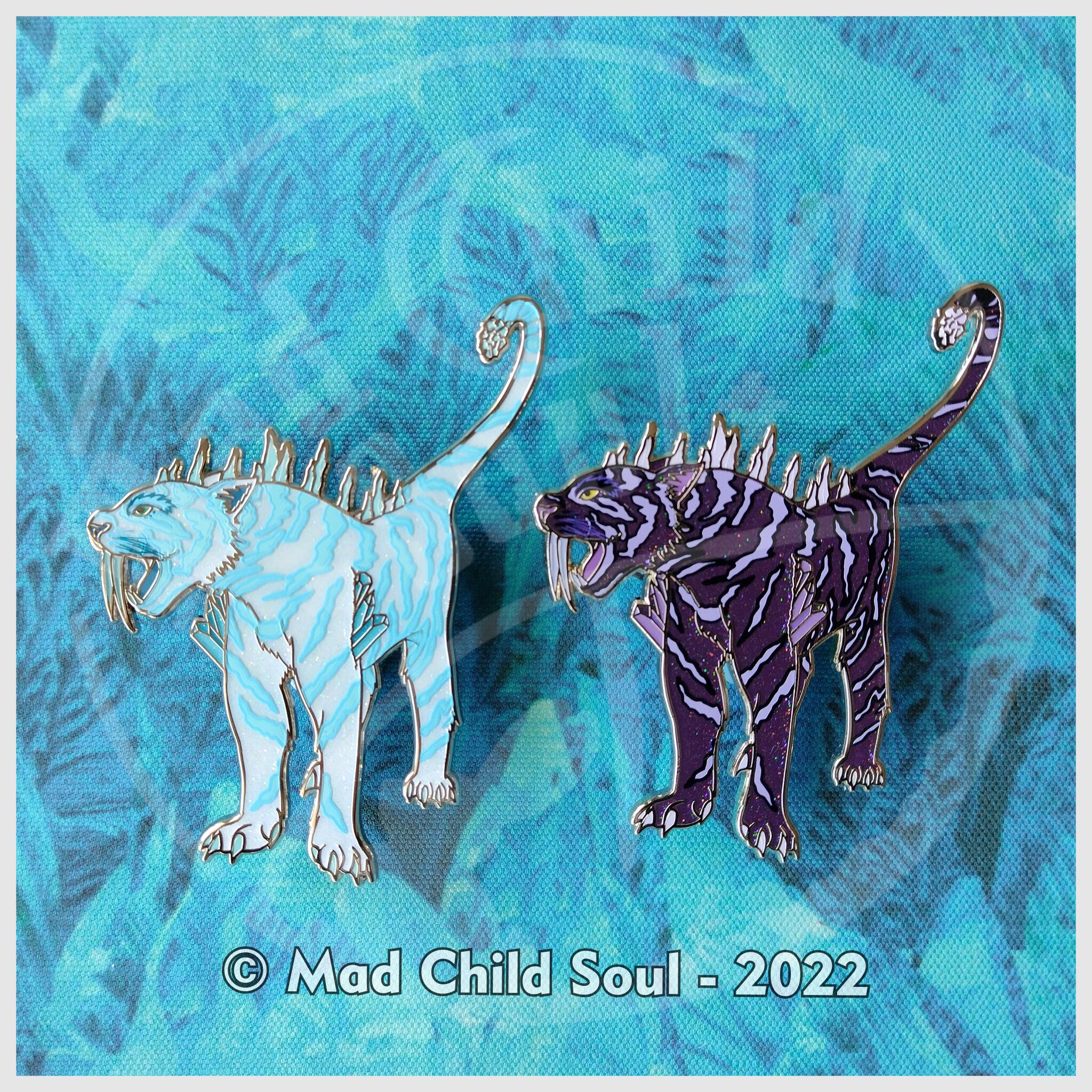 Sabertooth Crystal Tiger: Zodiac Fantasy Ice Amethyst EL 30 pin - Etsy