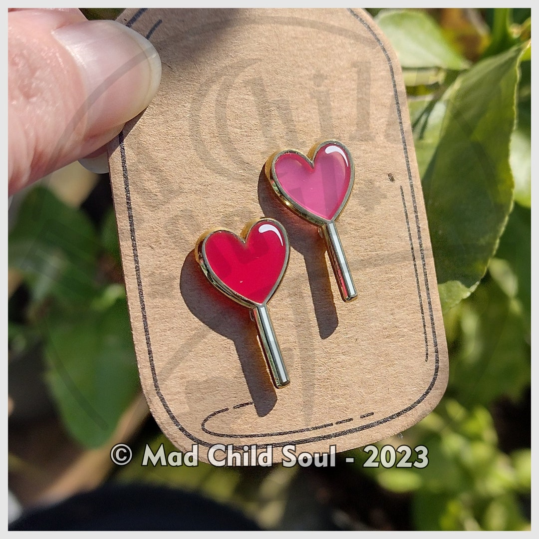 Duo Candy Heart Shape Lollipop of Love, Sugar Rush (mini Pin) - Etsy