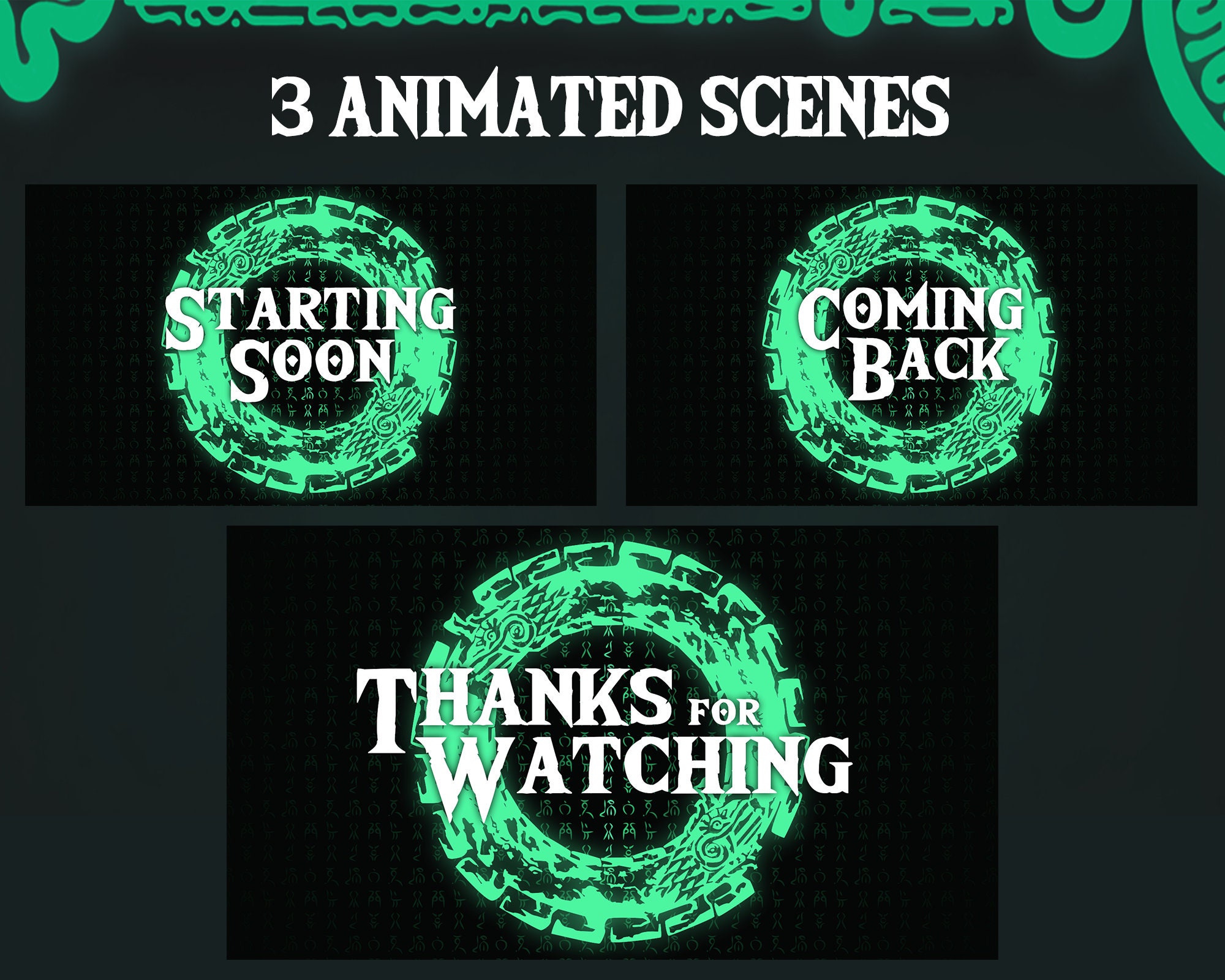 ZELDA Tears of the Kingdom Twitch Overlay Pack - Animated Screens ...